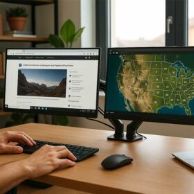 Dual HP 22” Monitor Bundle – New Desk Mount Arms + USB-C Dock | Compact ...