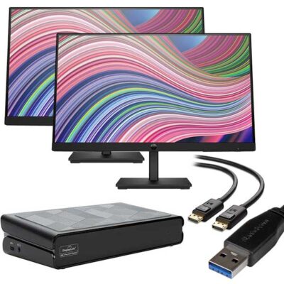Dual HP 22" Full HD LED Monitors with Targus Docking Station - NZ ...